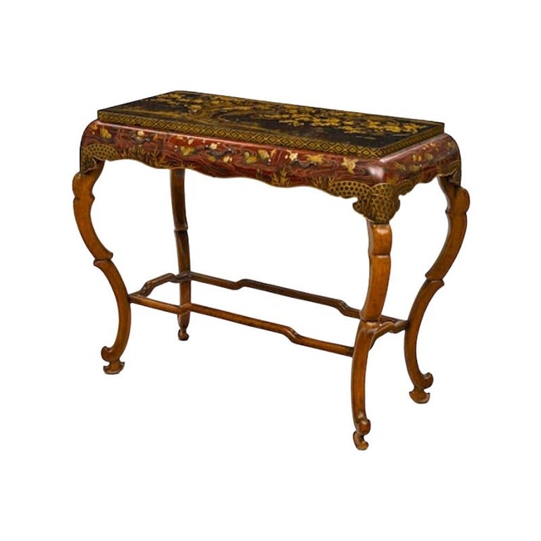 Chinoiserie Lacquer Decorated Table, 19th Century For Sale at 1stDibs