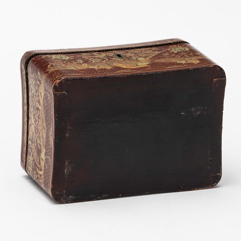 Chinoiserie Lacquer Tea Caddy Box at 1stDibs