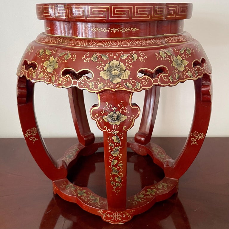 Chinoiserie Low Stool in Original Finish For Sale at 1stDibs