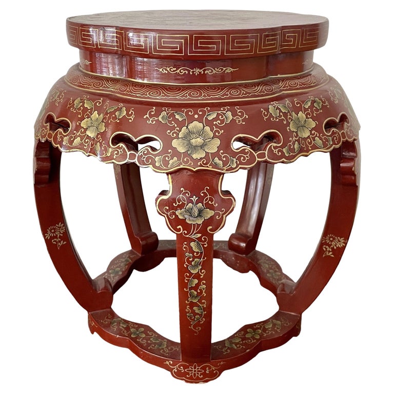 Chinoiserie Low Stool in Original Finish For Sale at 1stDibs
