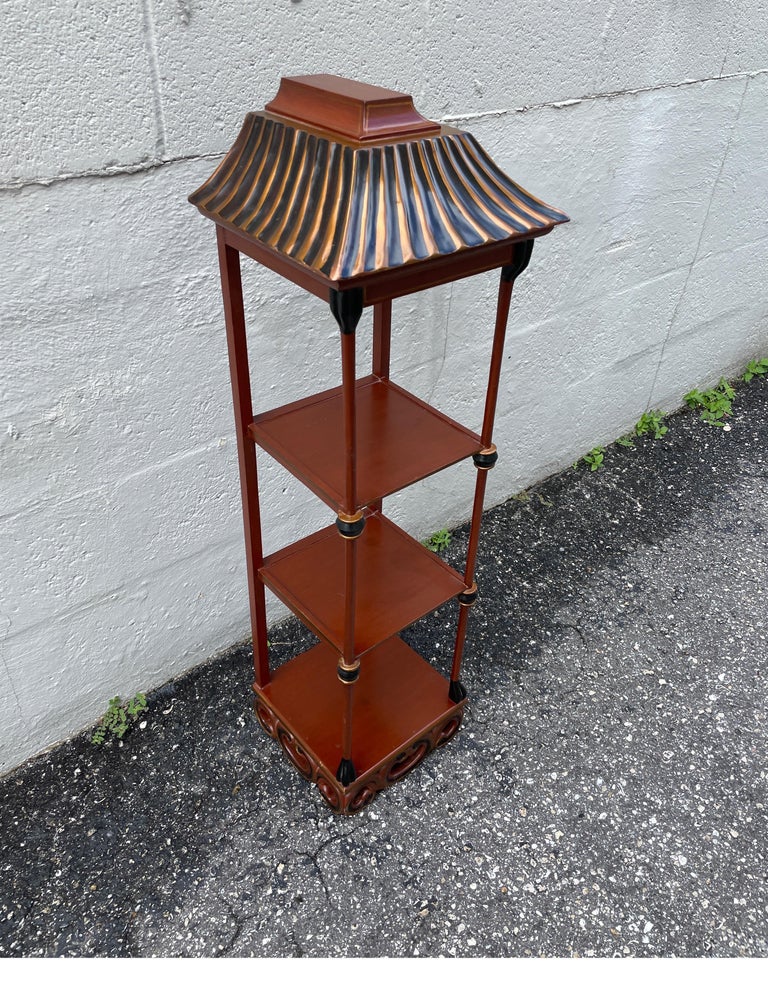 Chinoiserie Pagoda Style Three Tier What Not For Sale at 1stDibs