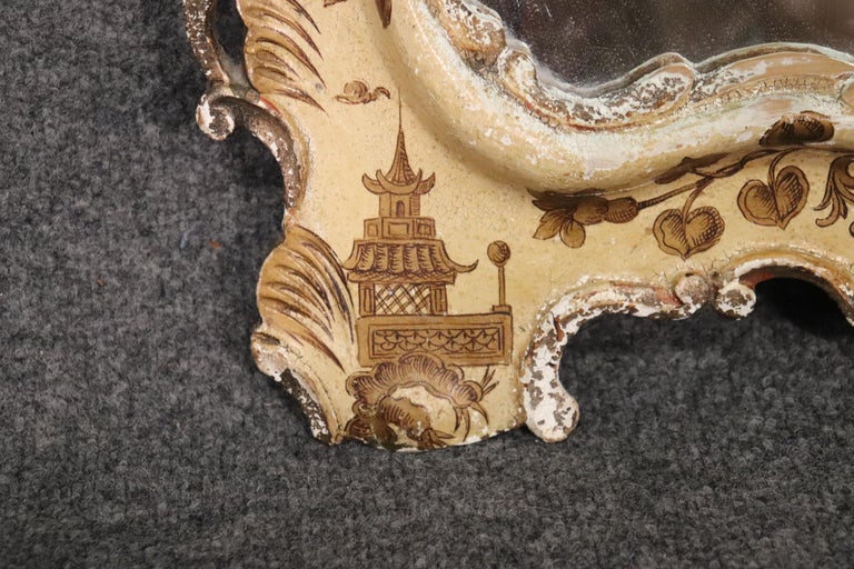 Chinoiserie Paint Decorated Italian Florentine Rococo Wall Mirror at ...