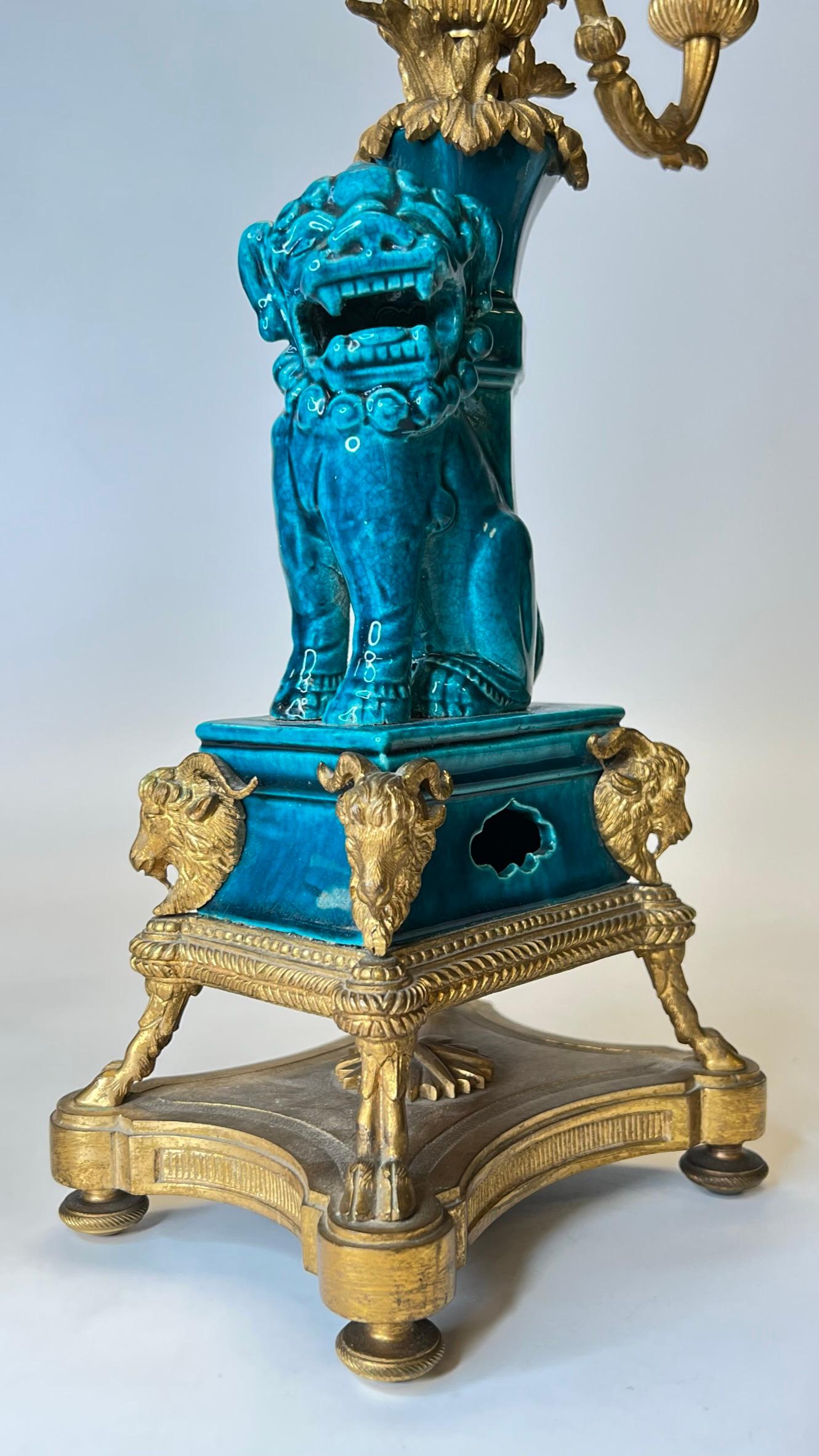 Chinoiserie Porcelain and Bronze Clock Garniture by Samuel Marti For ...
