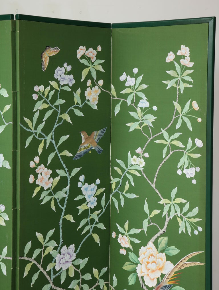 Chinoiserie Six-Panel Hand-Decorated Screen at 1stDibs