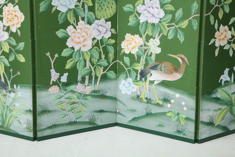 Chinoiserie Six-Panel Hand-Decorated Screen at 1stDibs