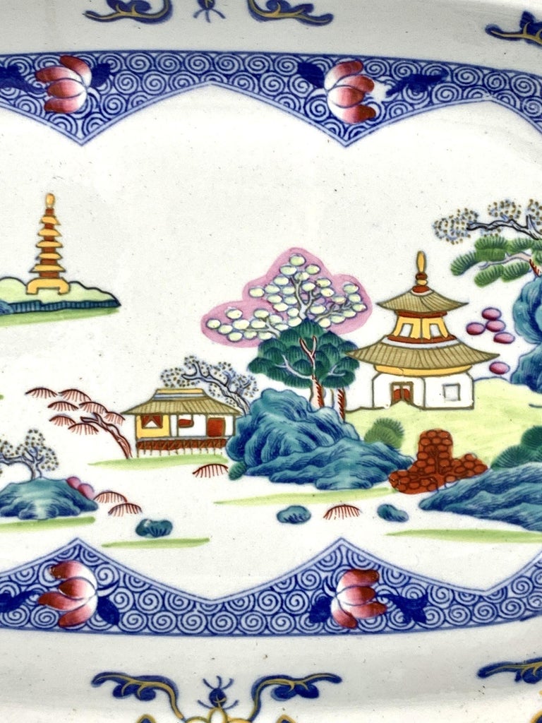 Chinoiserie Stoneware Dish Made by Spode, England, circa 1820 at 1stDibs