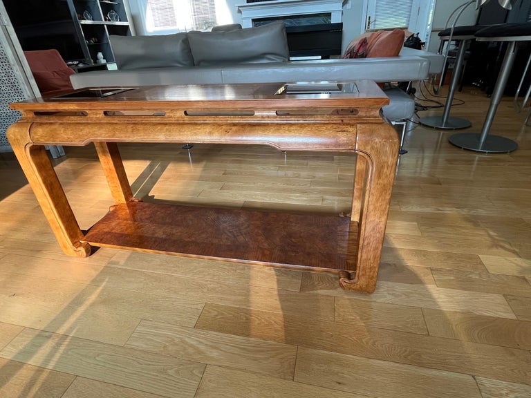 Chinoiserie Style Ming Chow Leg Console Table, Attributed to Schnadig ...