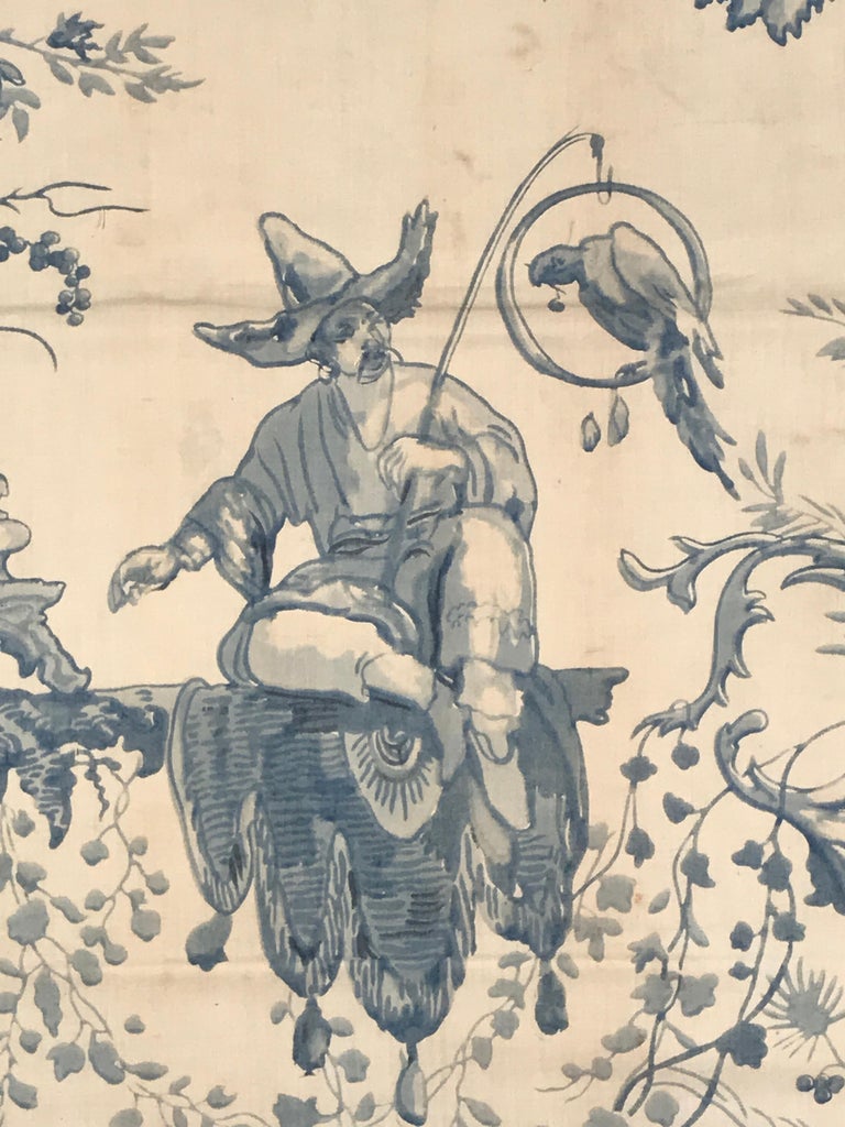 Chinoiserie Toile Hangings Curtains French Blue and White Rococo For ...