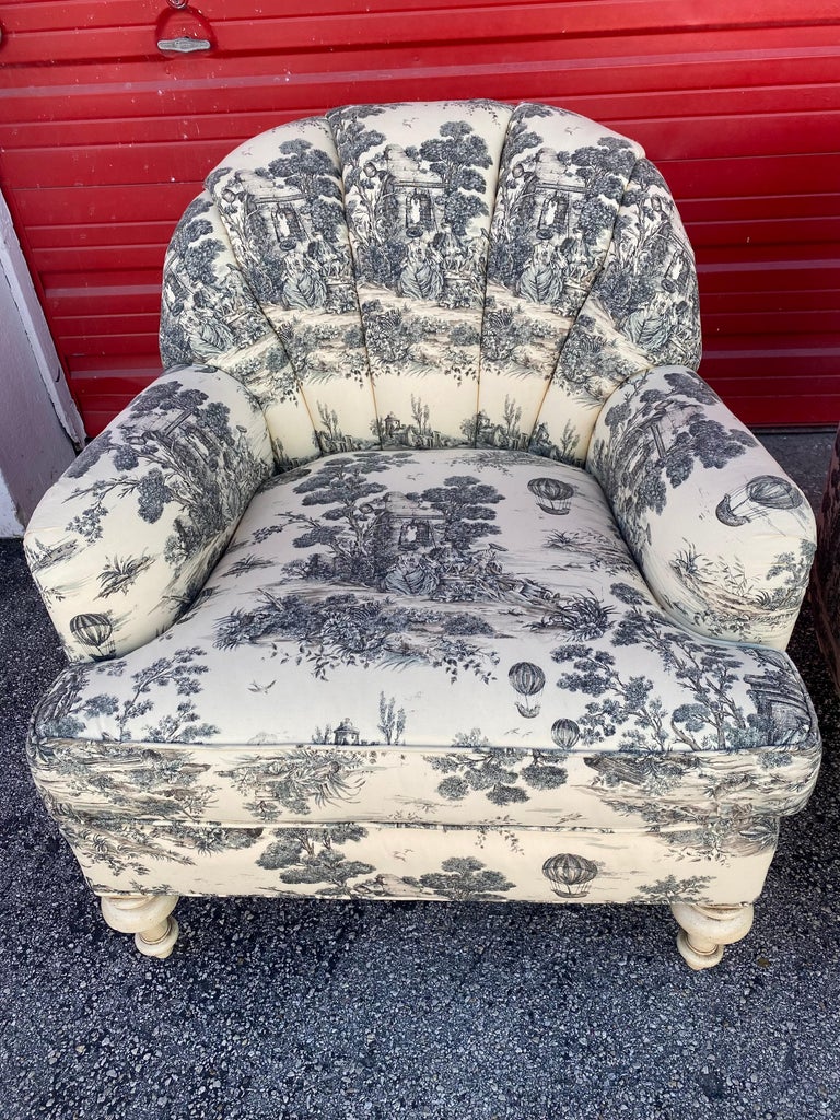 C.R. Laine Chinoiserie Tufted English Arm Chairs, Set of 2 For Sale at 1stDibs