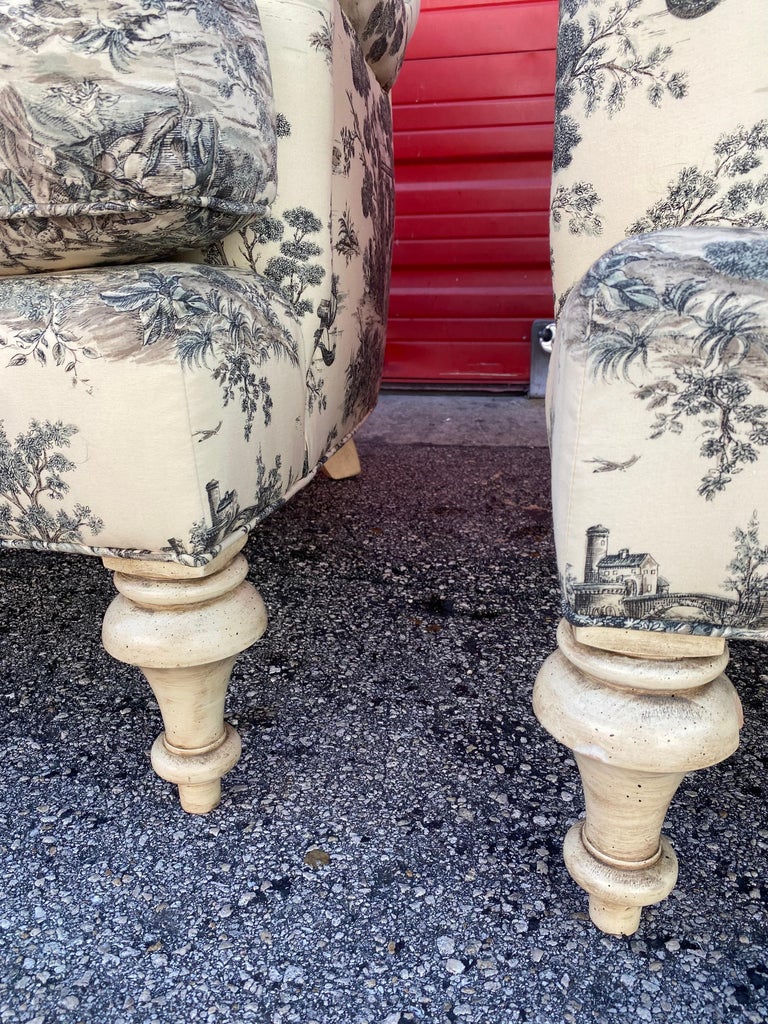 C.R. Laine Chinoiserie Tufted English Arm Chairs, Set of 2 For Sale at ...