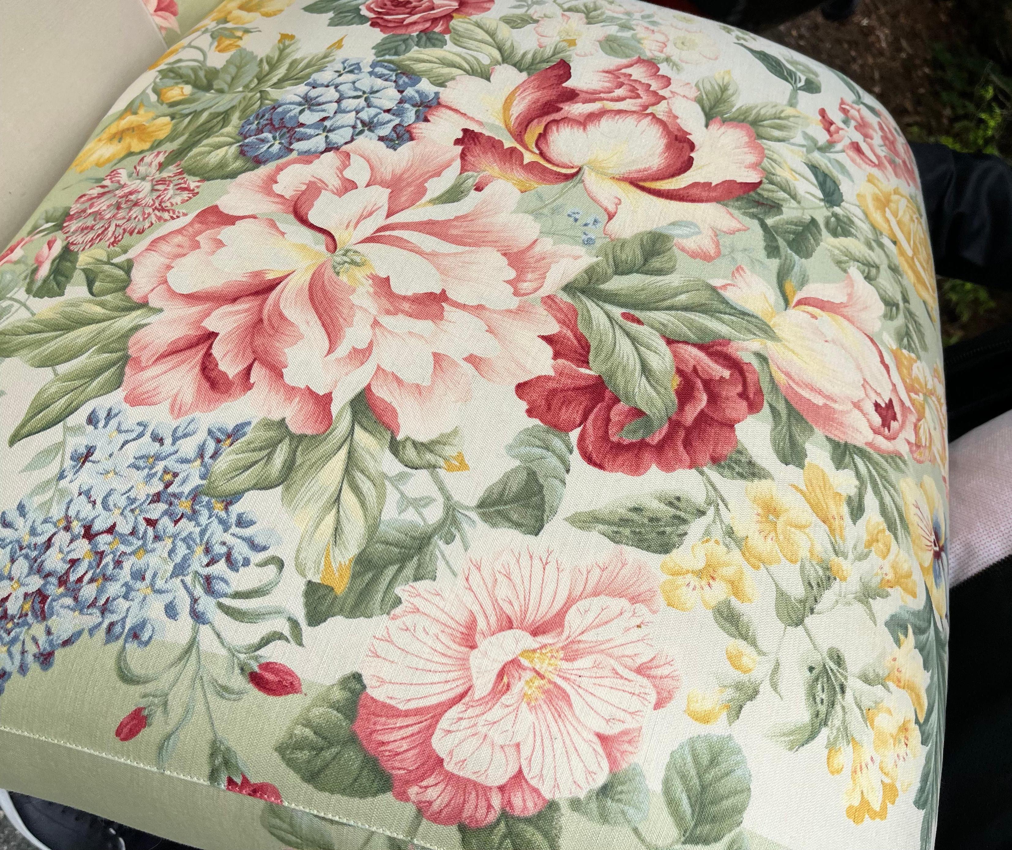 Chintz Upholstered Vintage Slipper Chair For Sale at 1stDibs