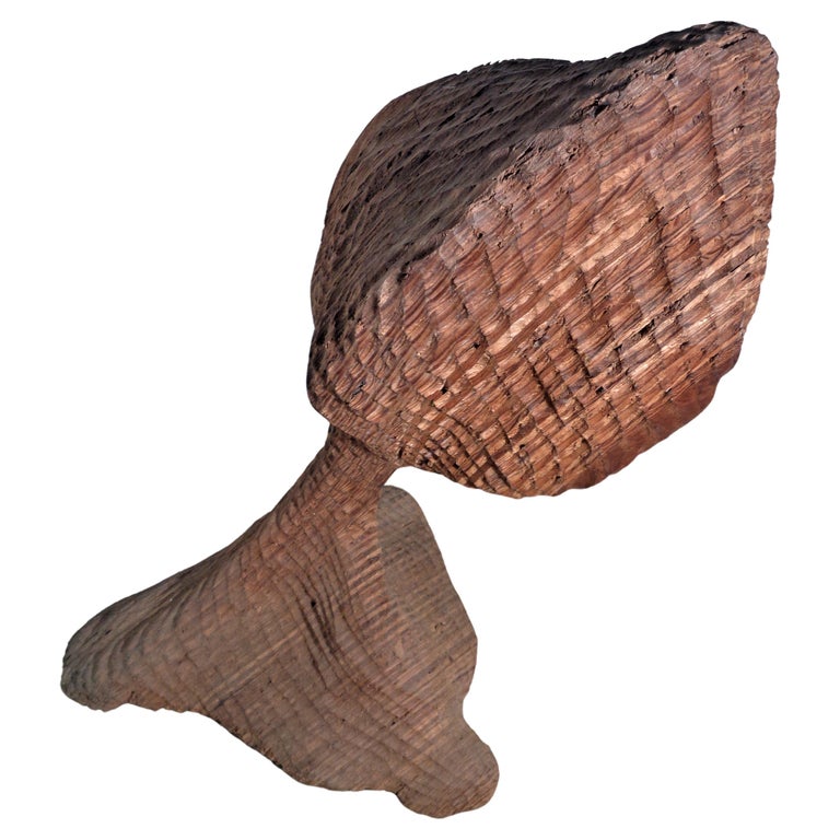 Modernist Chip Carved Pod Sculpture, circa 1970's For Sale at 1stDibs