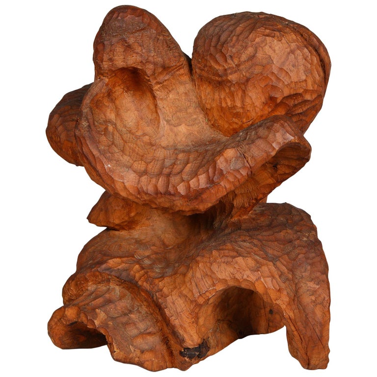Chip Carved Wood Abstract Figurative Sculpture at 1stDibs
