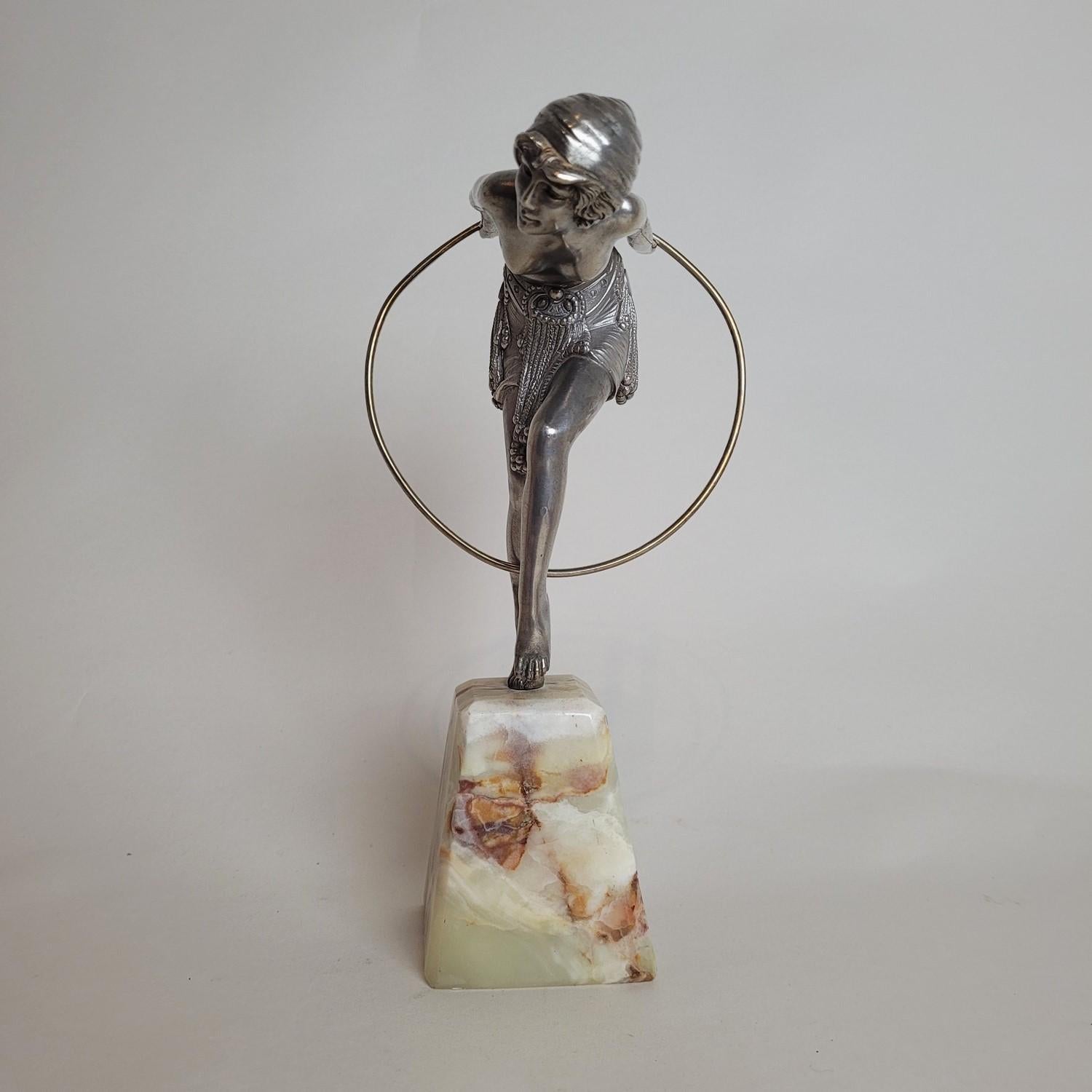 Chiparus, Signed Silver Bronze Hoop Dancer, Art Deco, 20th Century For ...
