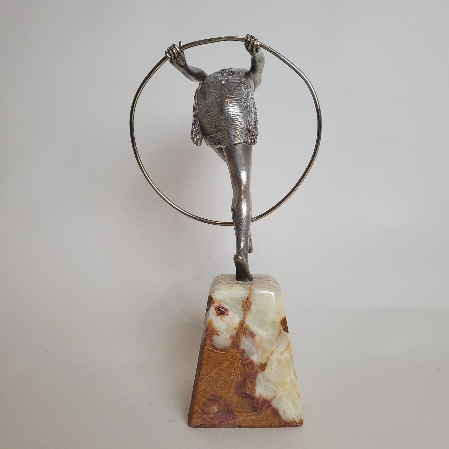 Chiparus, Signed Silver Bronze Hoop Dancer, Art Deco, 20th Century For ...