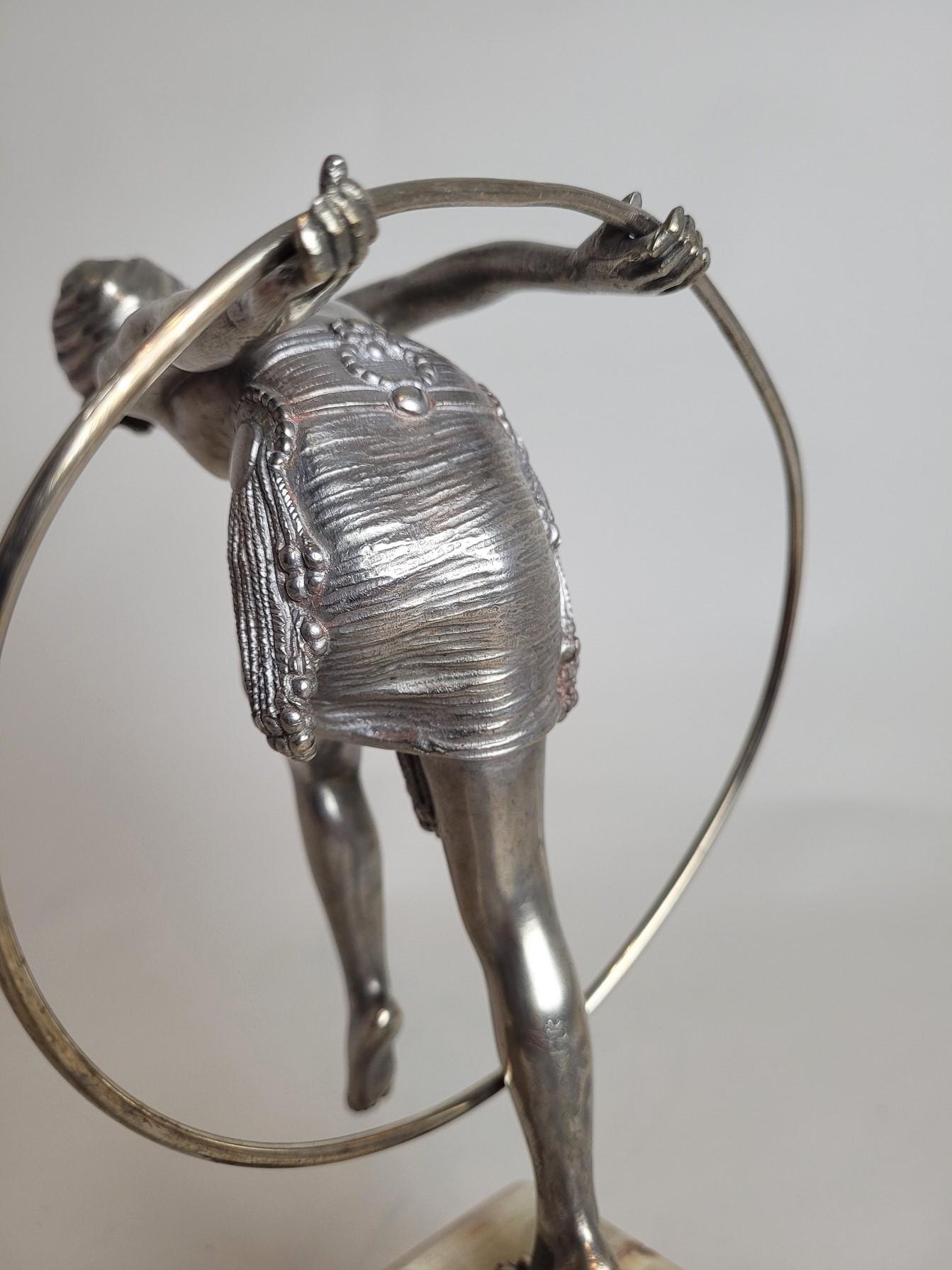 Chiparus, Signed Silver Bronze Hoop Dancer, Art Deco, 20th Century For ...