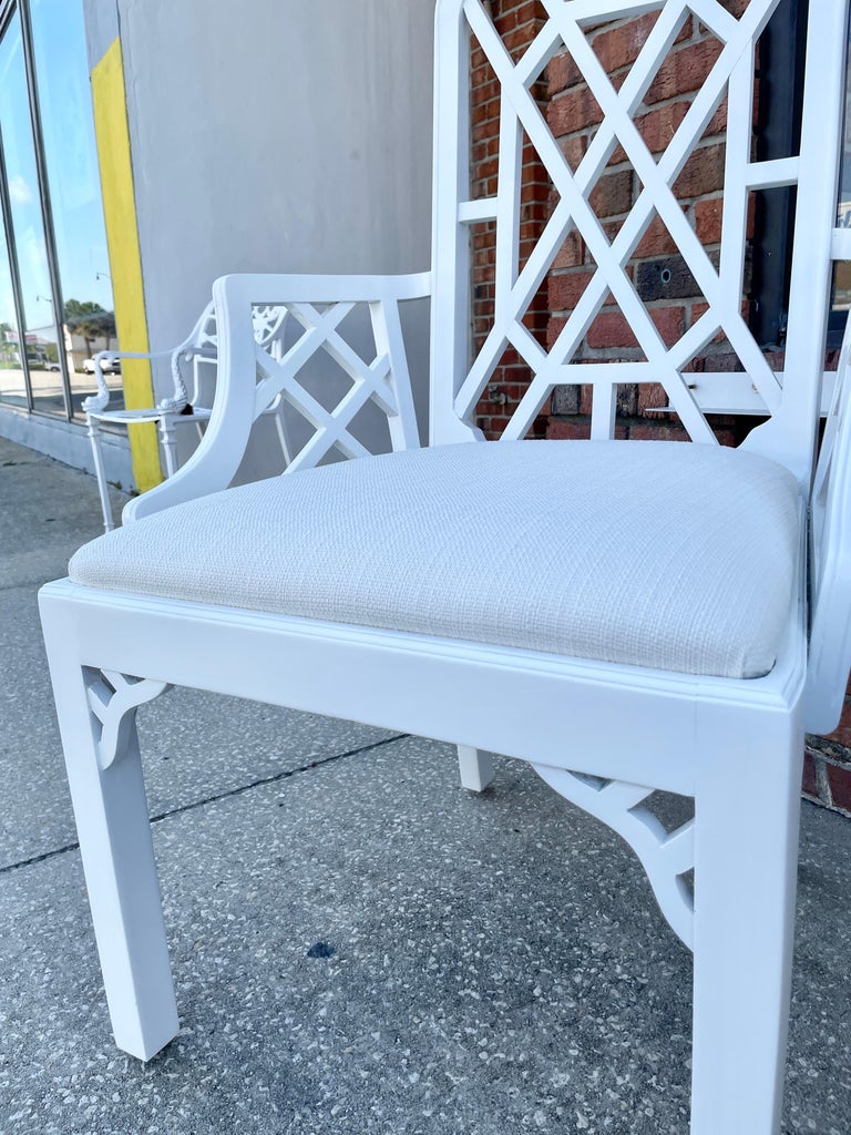 Chippendale Arm Chairs in New Todd Hase Textiles, a Pair For Sale at ...