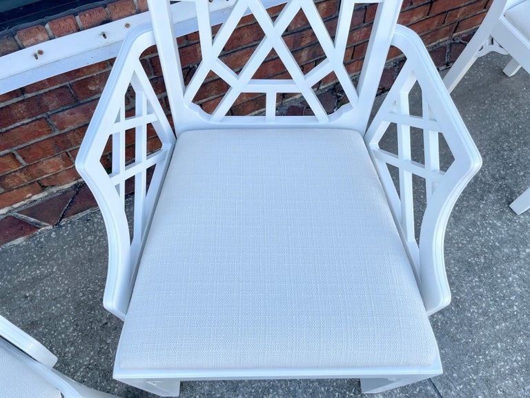 Chippendale Arm Chairs in New Todd Hase Textiles, a Pair For Sale at ...