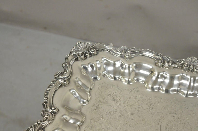 Chippendale by Wallace X 120 Silver Plate Square Shell Platter Tray on ...