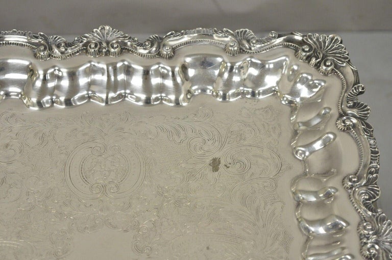 Chippendale by Wallace X 120 Silver Plate Square Shell Platter Tray on ...