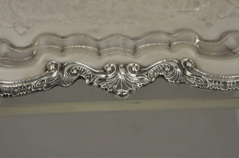 Chippendale by Wallace X 120 Silver Plate Square Shell Platter Tray on ...