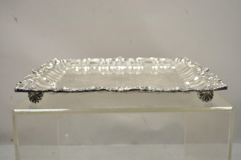 Chippendale by Wallace X 120 Silver Plate Square Shell Platter Tray on ...