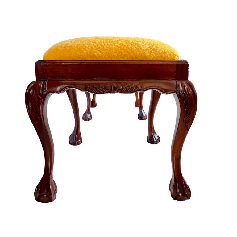 Chippendale Carved Mahogany Ball and Claw Eight Leg Bench For Sale at ...