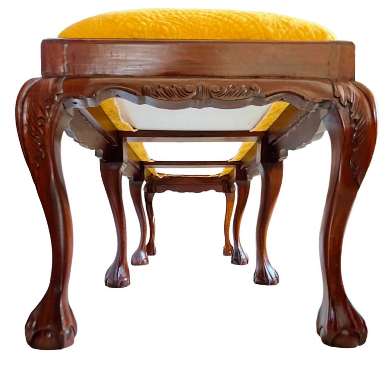 Chippendale Carved Mahogany Ball and Claw Eight Leg Bench For Sale at ...