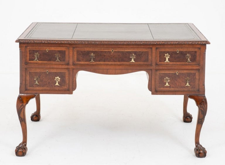 Chippendale Desk Writing Table Walnut Antique For Sale at 1stDibs