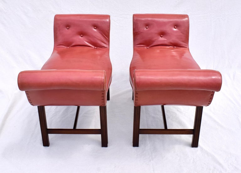 English Leather Saddle Seat Window Benches For Sale at 1stDibs