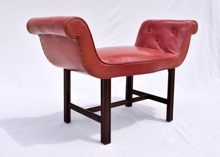 English Leather Saddle Seat Window Benches For Sale at 1stDibs