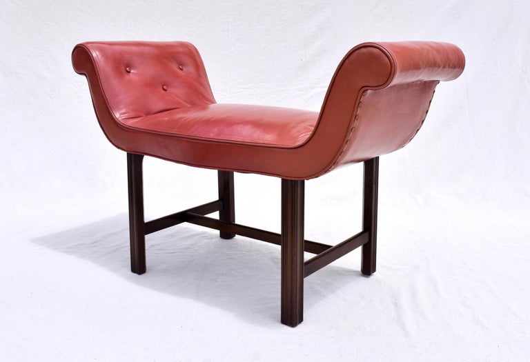 English Leather Saddle Seat Window Benches For Sale at 1stDibs