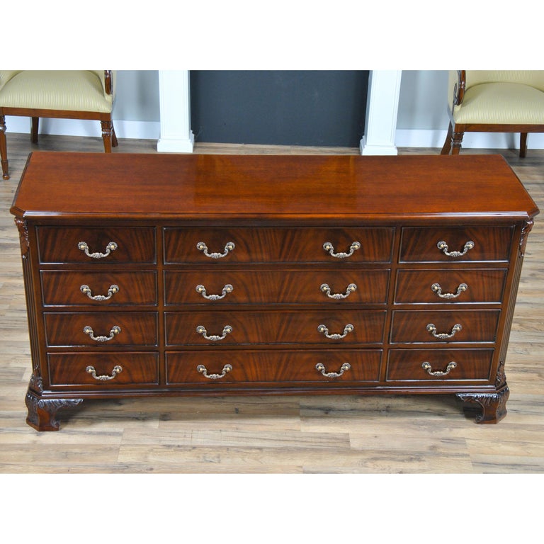 Chippendale Mahogany Triple Dresser For Sale at 1stDibs