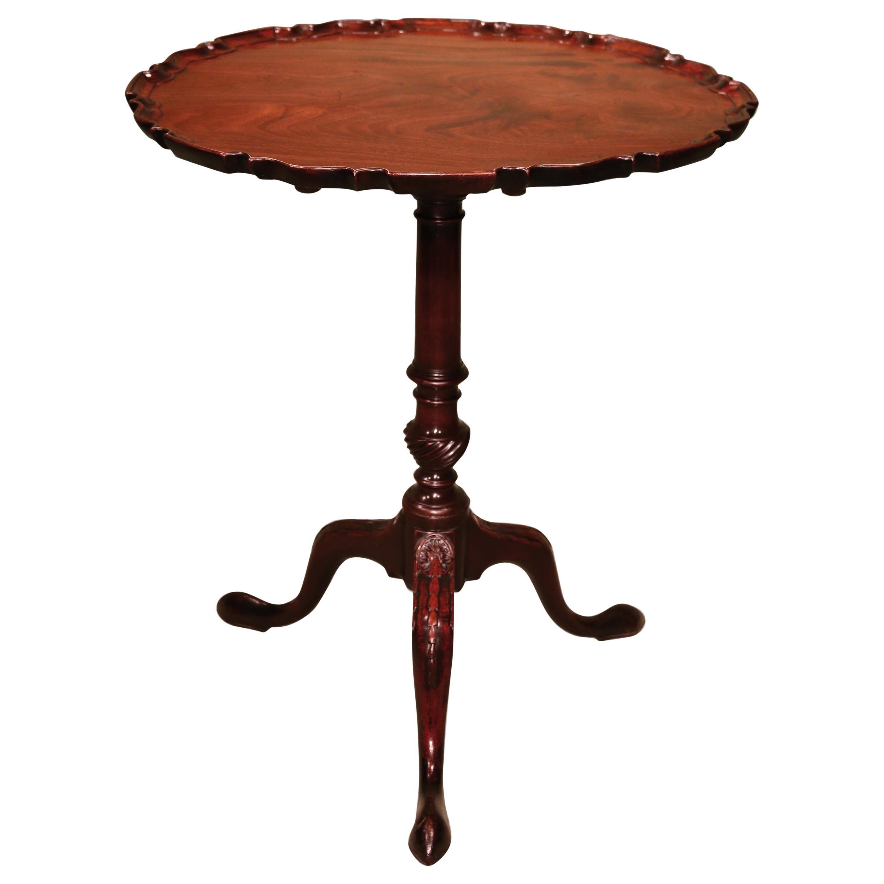 Chippendale Period Carved Mahogany Tripod Table at 1stDibs