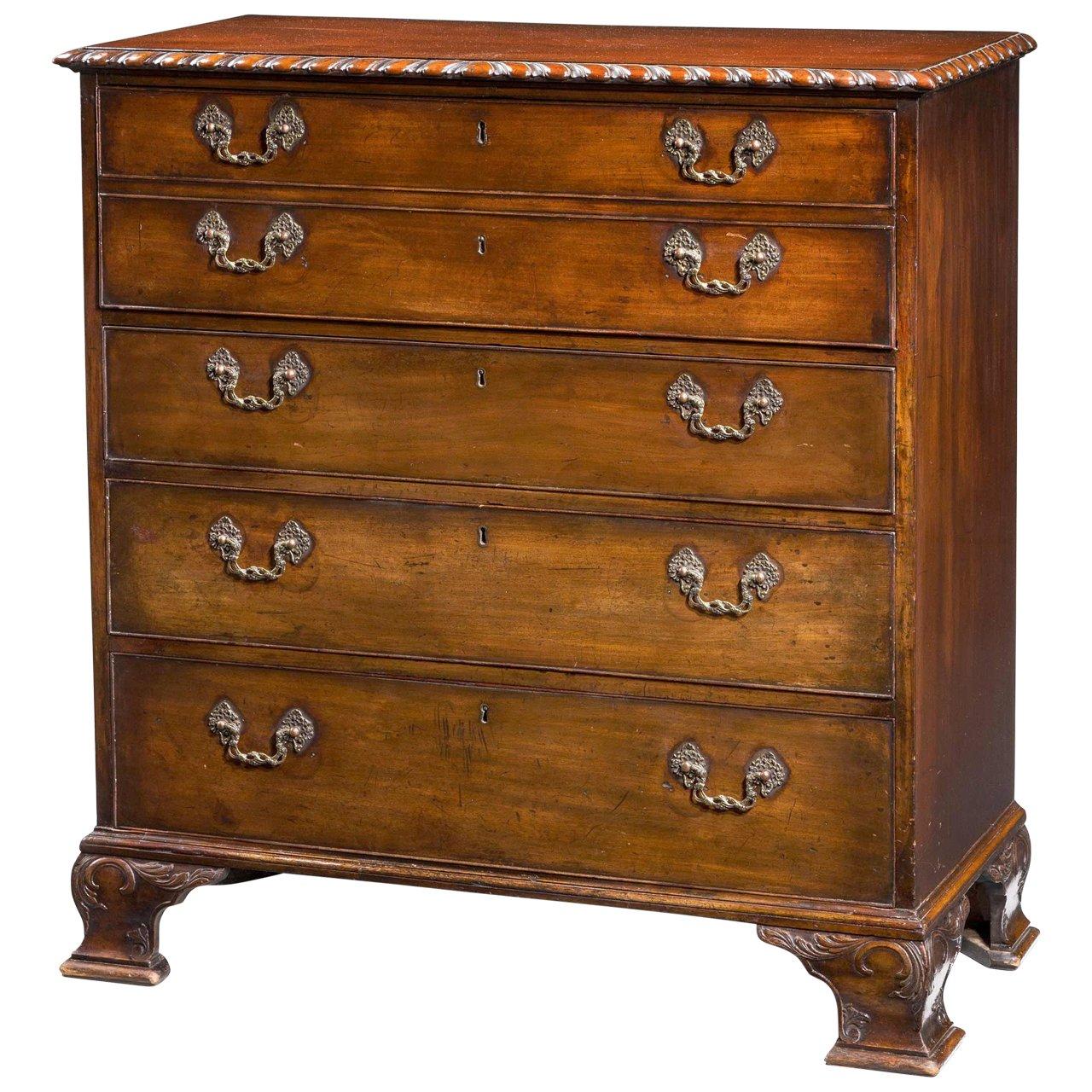 Chippendale Period Secretaire Bookcase For Sale at 1stDibs