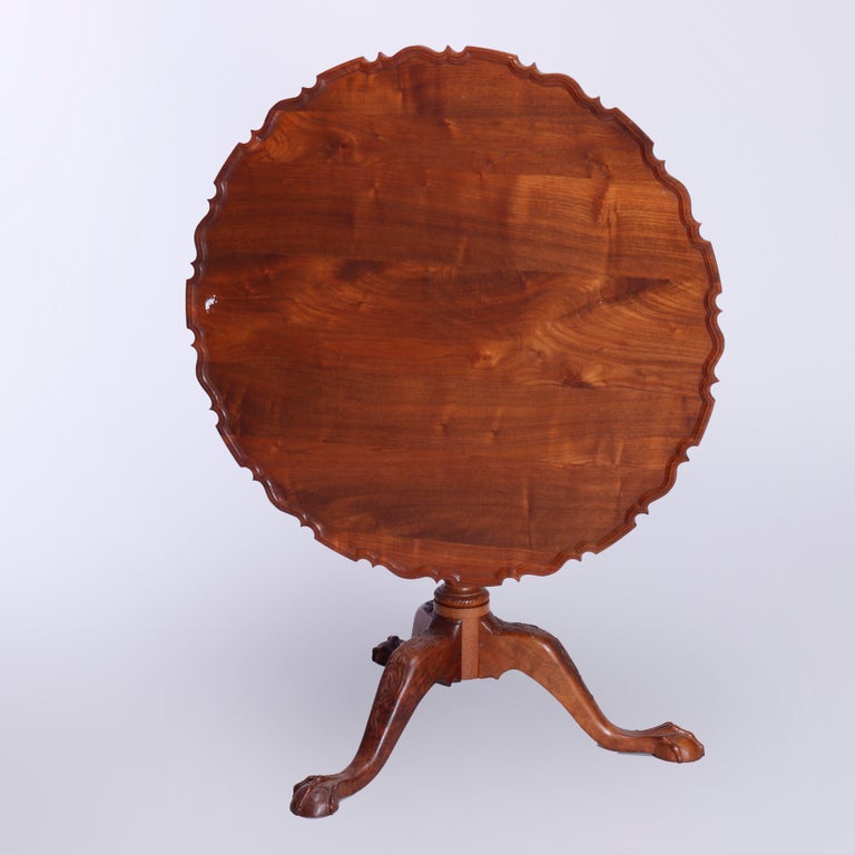 Chippendale Philadelphia Style Carved Claw Foot Tilt Top Table, 20th C ...
