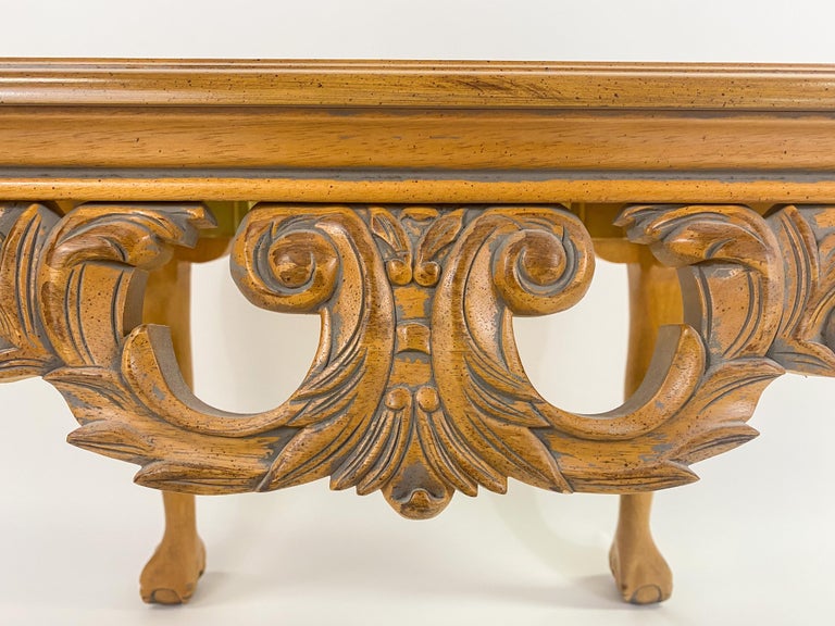 Chippendale Queen Ann Style Carved Wood Coffee or Cocktail Table For ...