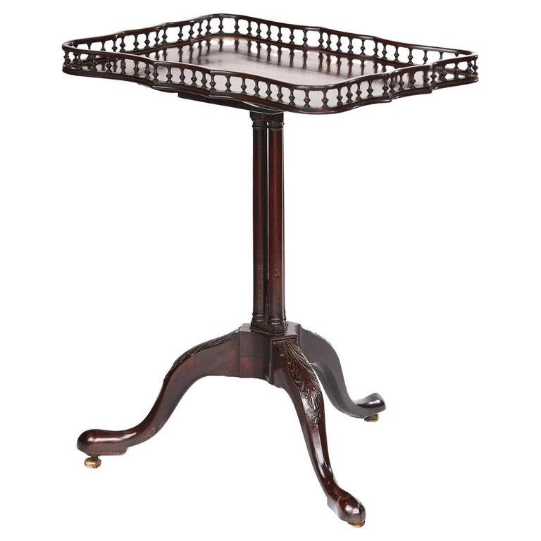 Chippendale Revival Mahogany Tip Up Tray top Table For Sale at 1stDibs
