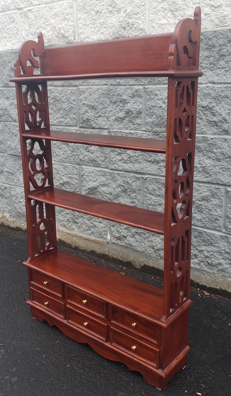 Chippendale Solid Cherry 6-Drawer 4-Tier Free Standing or Wall Hanging ...