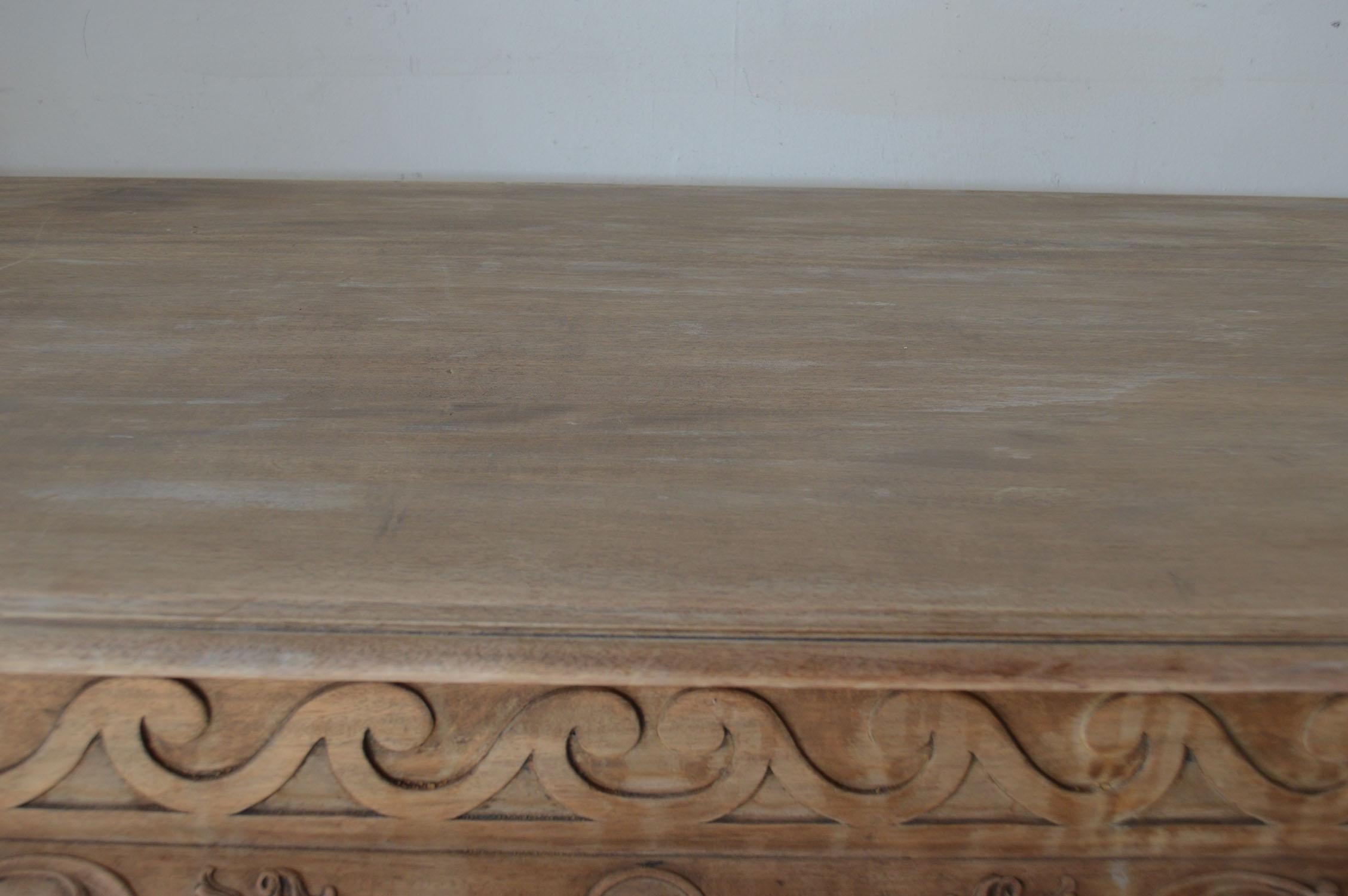 Chippendale Style Bleached Mahogany Console or Serving Table For Sale ...