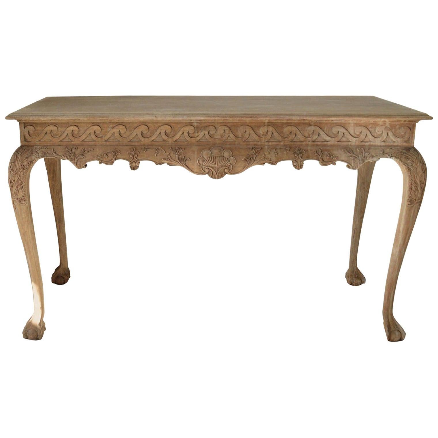 Chippendale Style Bleached Mahogany Console or Serving Table For Sale ...