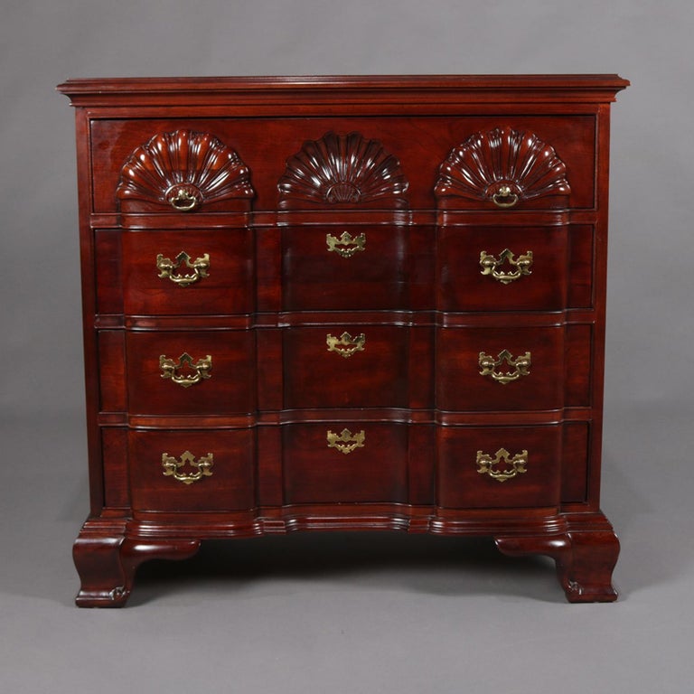Chippendale Style Block Front Carved Mahogany Dresser by Lineage, circa ...