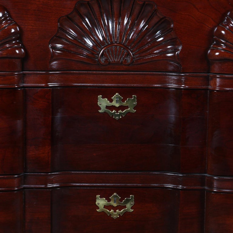 Chippendale Style Block Front Carved Mahogany Dresser by Lineage, circa ...