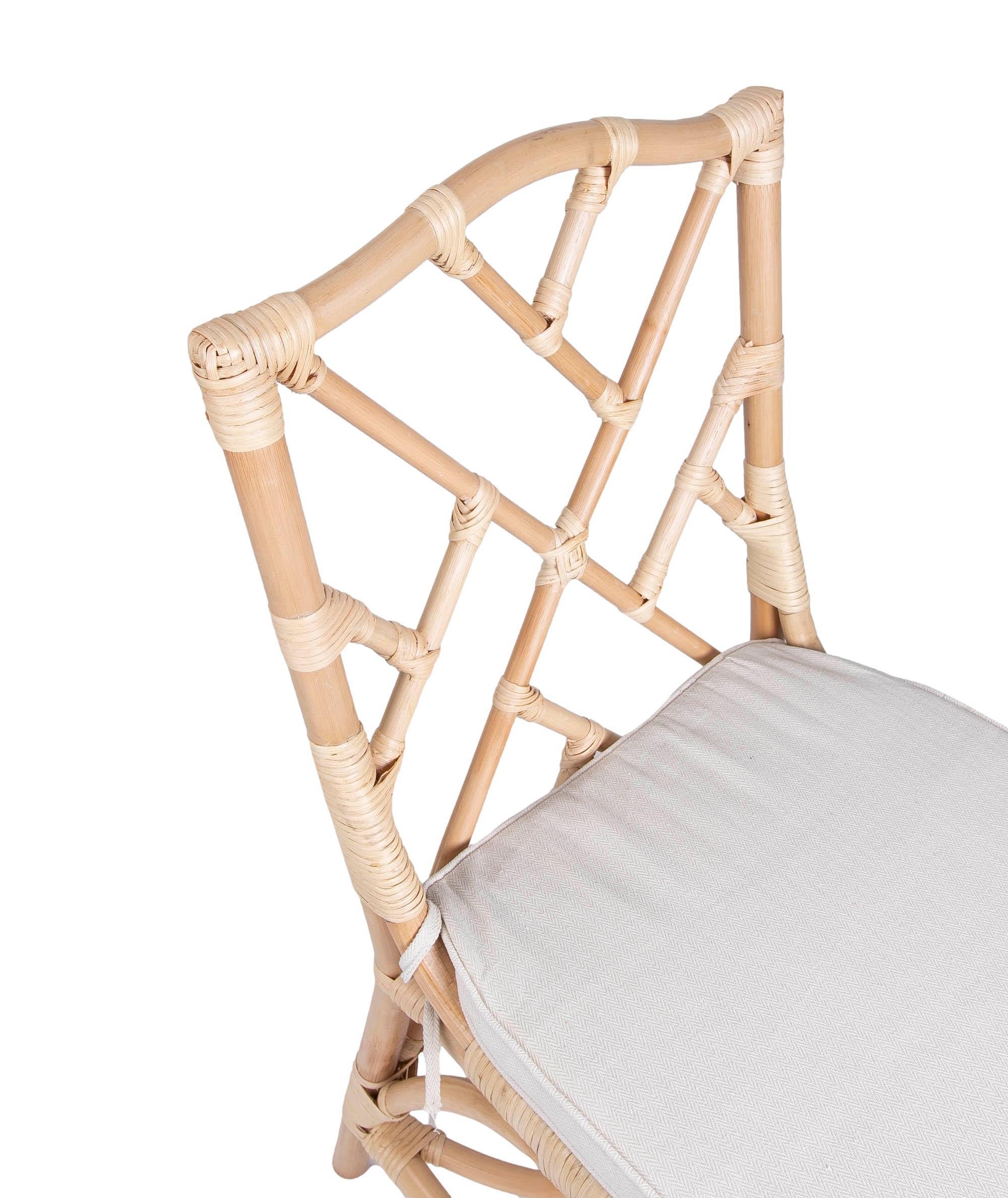 Chippendale Style Chair in Bamboo and Wicker For Sale at 1stDibs ...