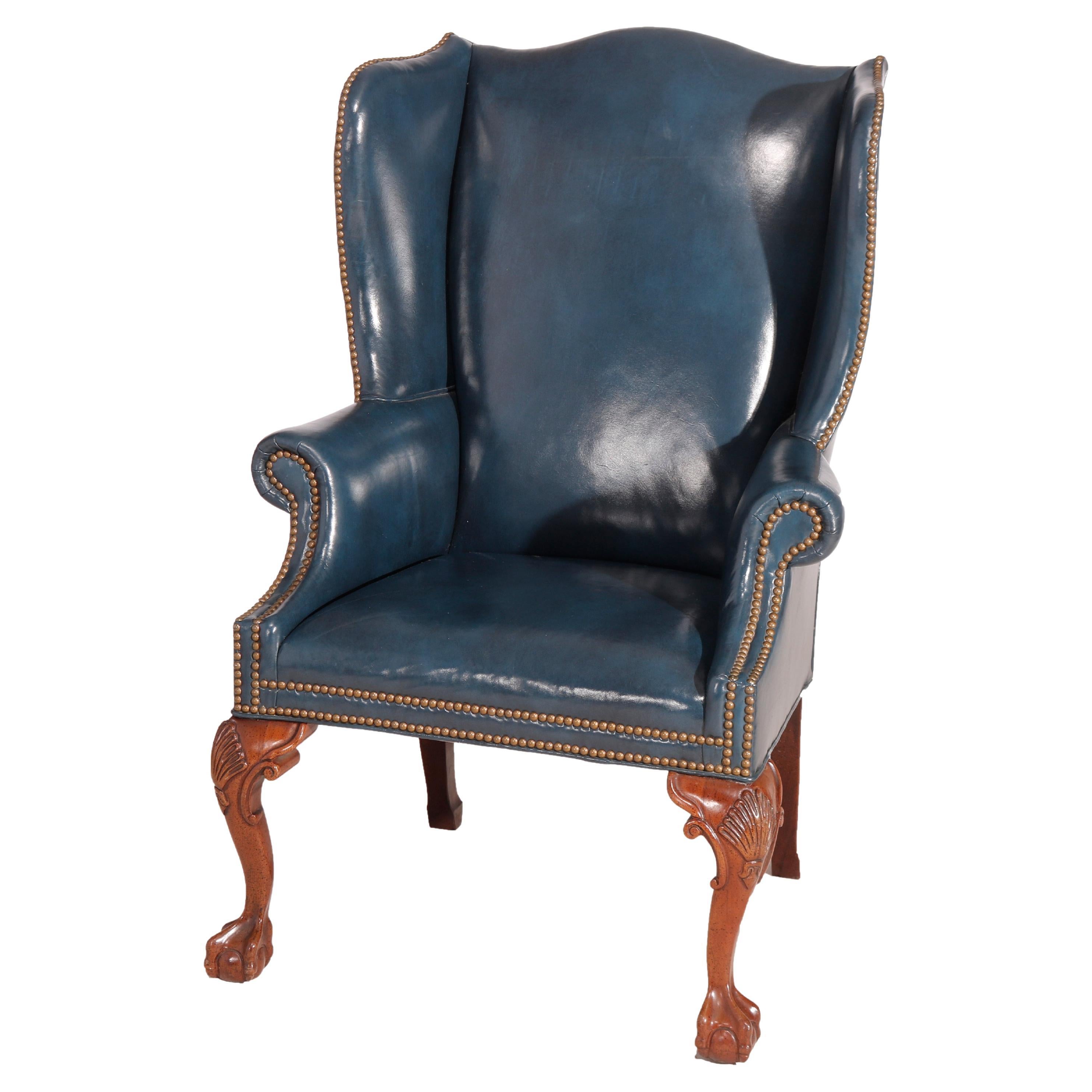 20th Century Faux Zebra Wingback Chairs at 1stDibs