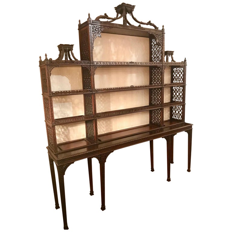 Chippendale Style Mahogany Display Cabinet at 1stDibs