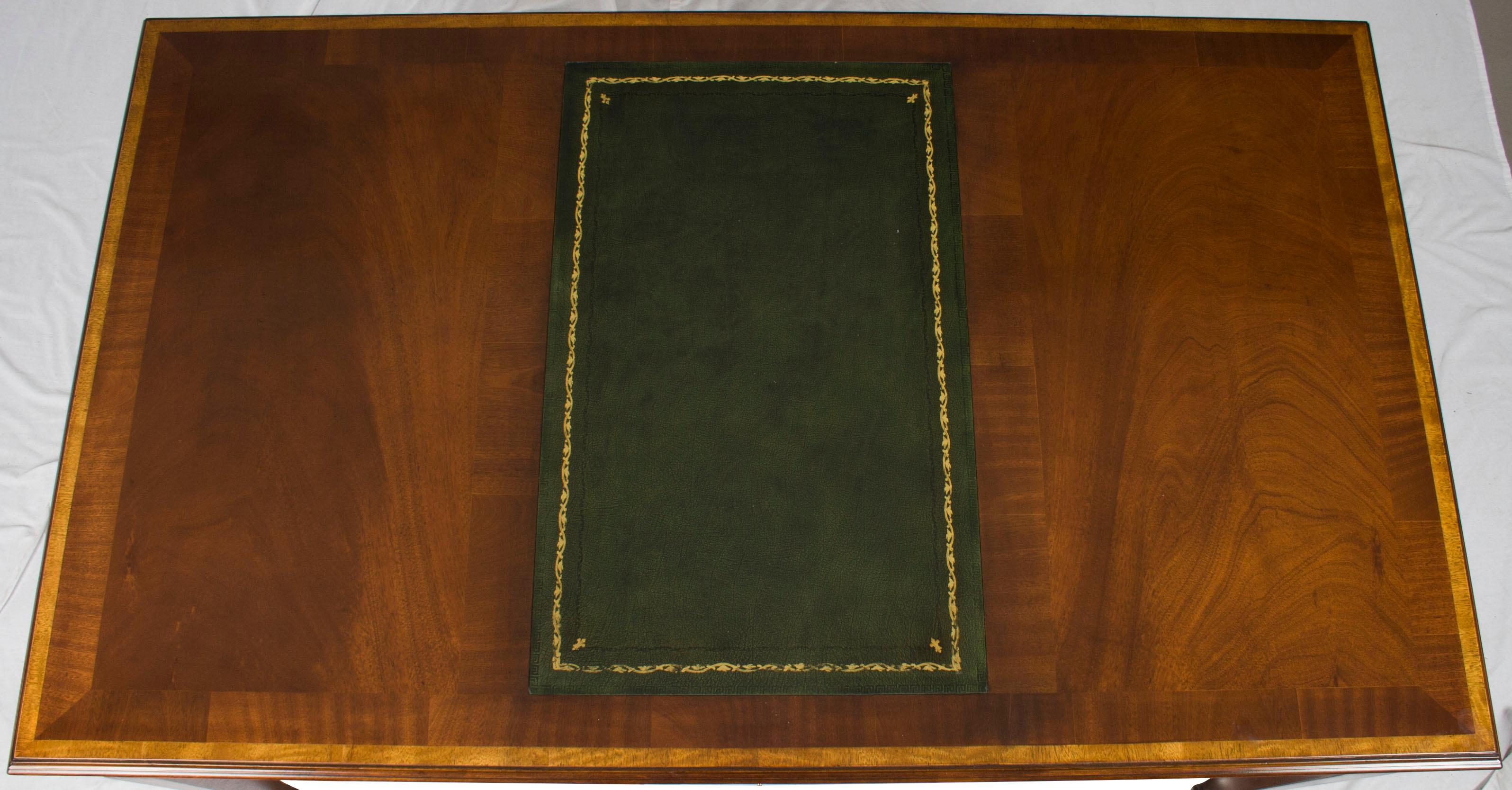 Chippendale Style Mahogany Leather Top Writing Desk Library Table at ...