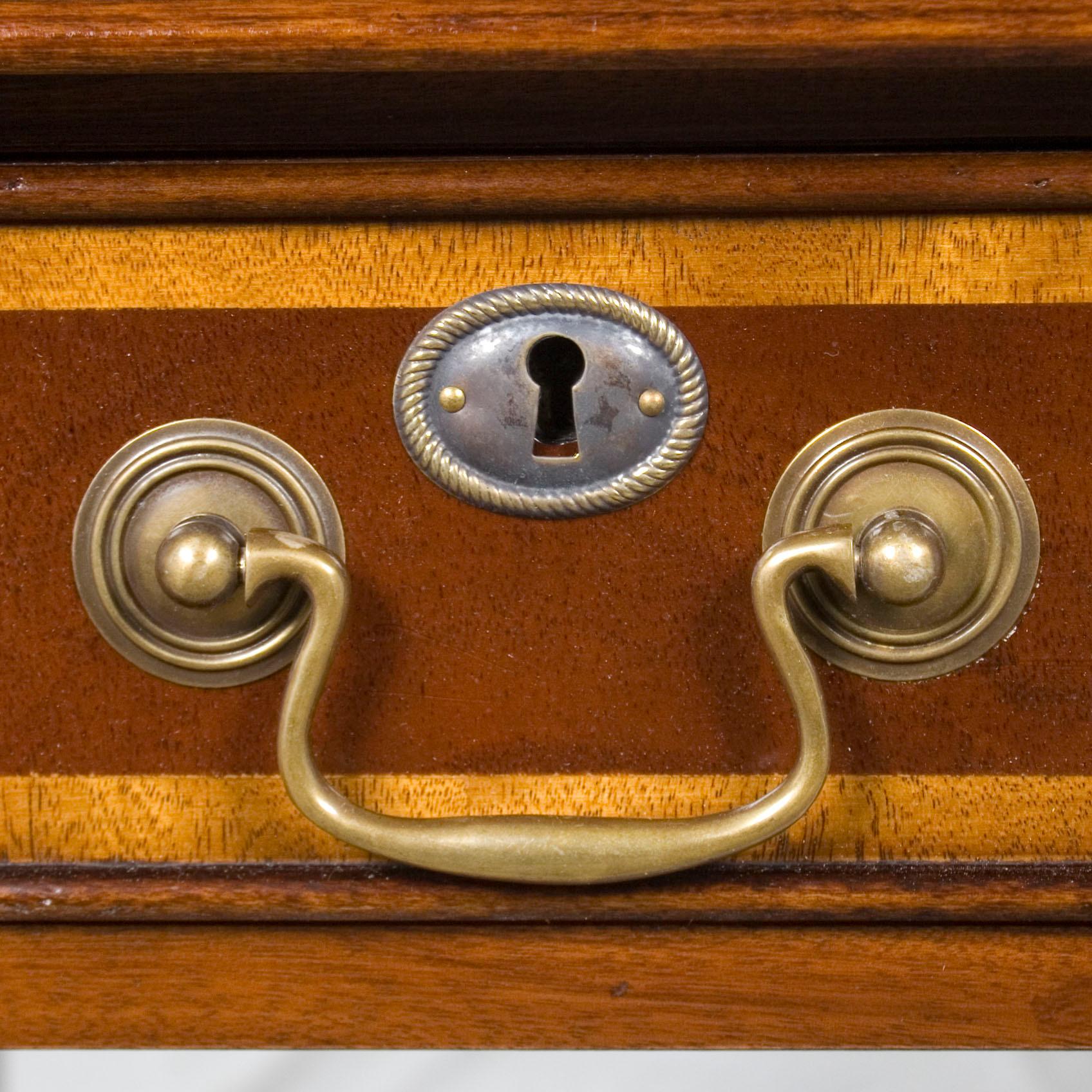 Chippendale Style Mahogany Leather Top Writing Desk Library Table at ...