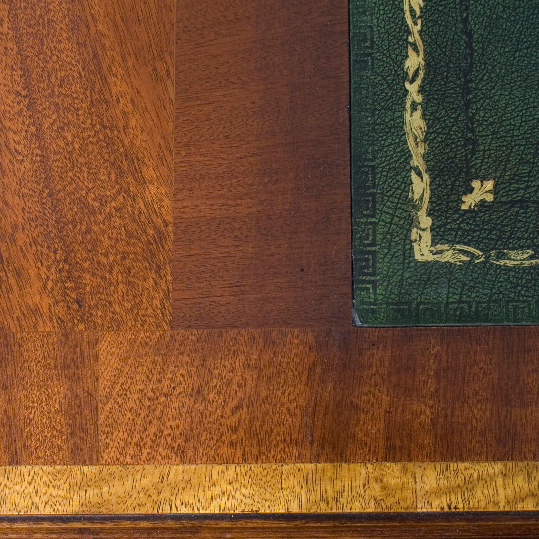 Chippendale Style Mahogany Leather Top Writing Desk Library Table at ...