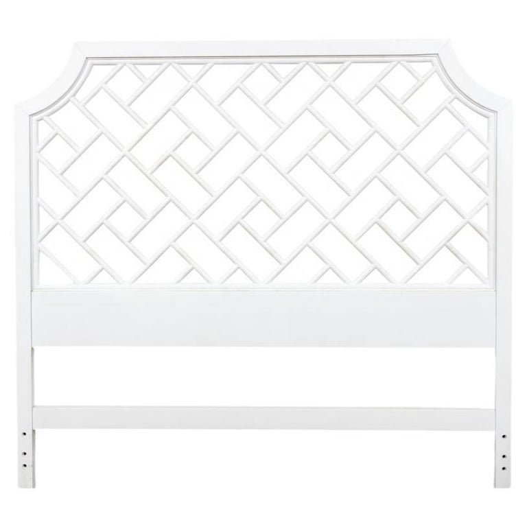 Chippendale Style Queen Headboard In White Paint For Sale at 1stDibs